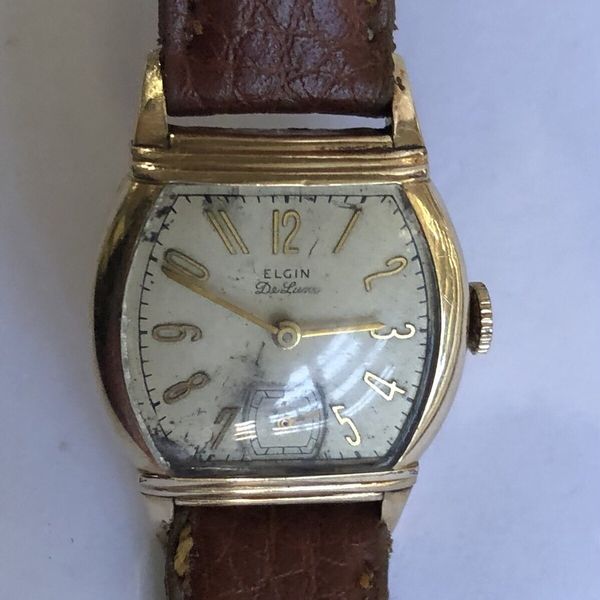Elgin Tank Watch Vintage De Luxe Model Manual Working Well ...
