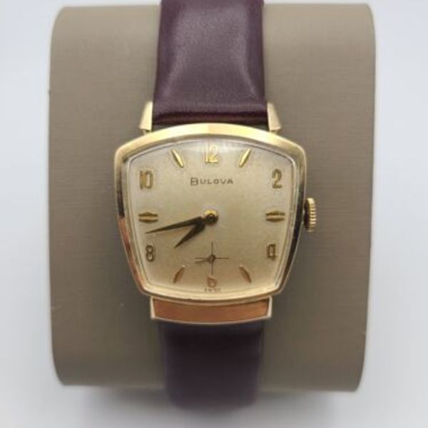 VINTAGE BULOVA AMERICAN EAGLE ASYMMETRIC MENS WATCH MANUAL WIND WORKS ...