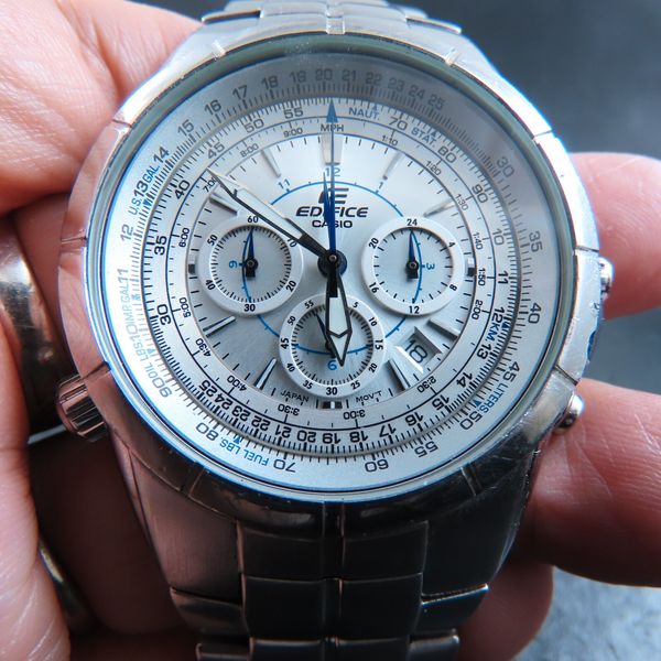 EF-518 Casio Edifice Chronograph Inner Rotate Bezel Quartz Men Watch ...