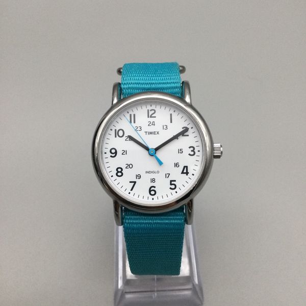 Timex Weekender Watch Women 31mm Silver Tone Indiglo Blue Band New ...