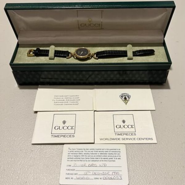 GUCCI GENUINE LADIES VINTAGE WATCH MODEL 6000 BOXED | WatchCharts ...