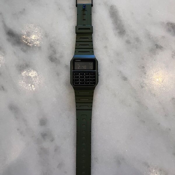 Casio CA-53WF-3B Green Water Resistant Digital Calculator Watch ...