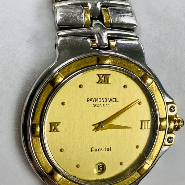 Raymond Weil Menâ s Parsifal Two Tone Watch ref: 9190- Gold Dial With ...