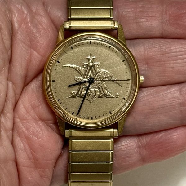 1986 Bulova Accutron P6 Anheuser-Busch Budweiser Employee 33mm Quartz ...