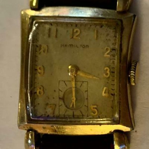Vintage Mens / Gents Hamilton Tank Style Presentation Watch 1956 GF ...