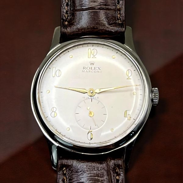 VTG ROLEX MARCONI 36,2mm Ã SILVER DIAL NICKEL PLATED CASE FROM 1930 ...