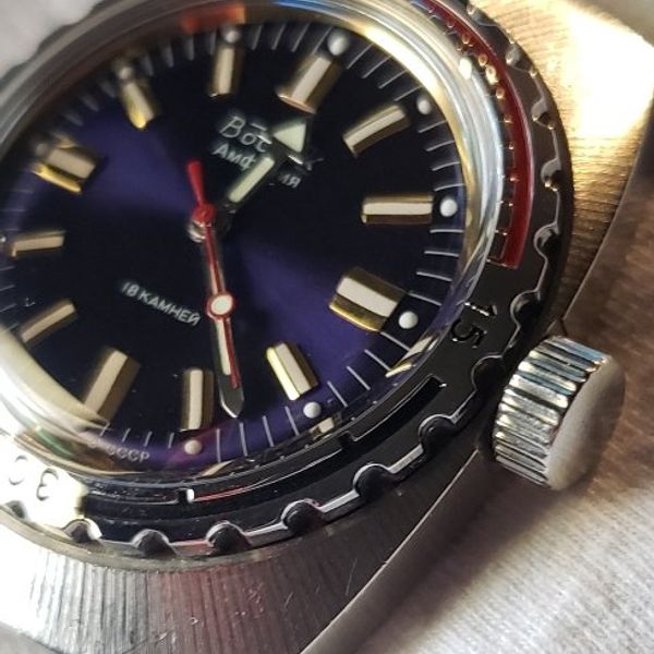 FSOT Vostok Amphibia CCCP dive watch on mesh | WatchCharts Marketplace