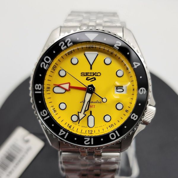 Seiko 5 Automatic Sports GMT SSK017 Yellow Dial Men's watch ...