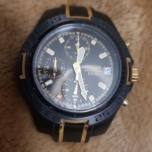 Pulsar by Seiko VD67-X002 Chronograph Watch,vintage Pulsar Chronograph ...