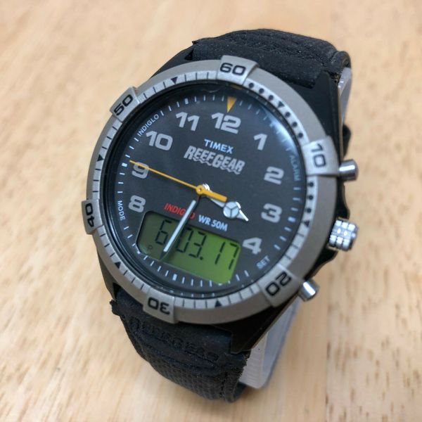 Vintage Timex REEF GEAR Men Analog Digital Alarm Chrono Watch Hours~New ...