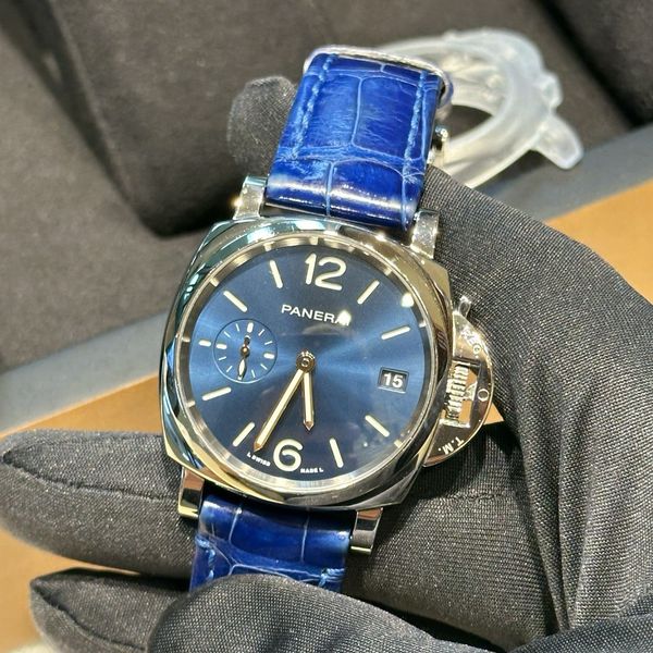 Panerai Luminor Due Stainless Steel Blue Dial 38mm Automatic Mens Watch ...