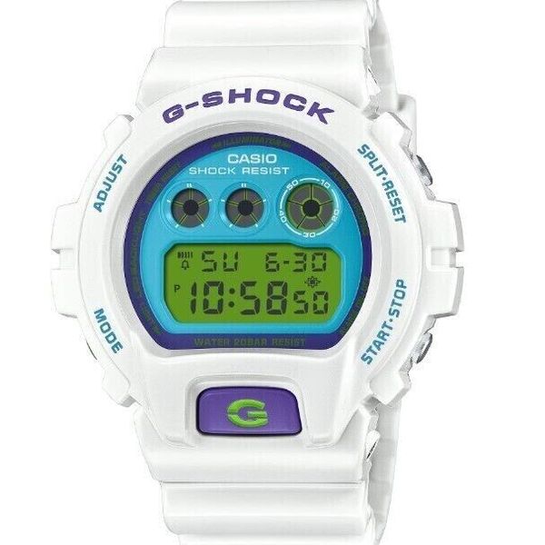 NEW Casio G-Shock DIGITAL WHITE BAND/BLUE-PURPLE DIAL DW6900RCS-7 ...