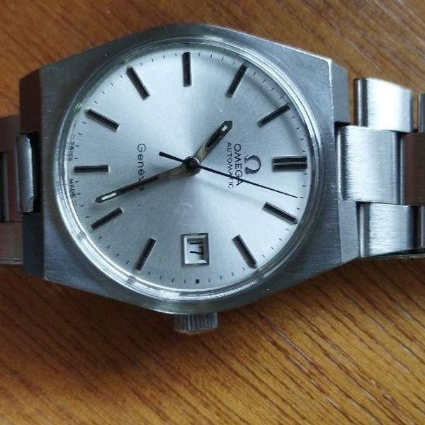 Omega Geneva Automatic Watch with Date, Elegant Hairline Finish, Used ...