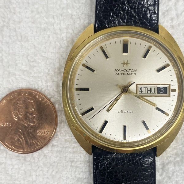 Hamilton Elipsa Automatic Watch Day Date Runs Well | WatchCharts ...
