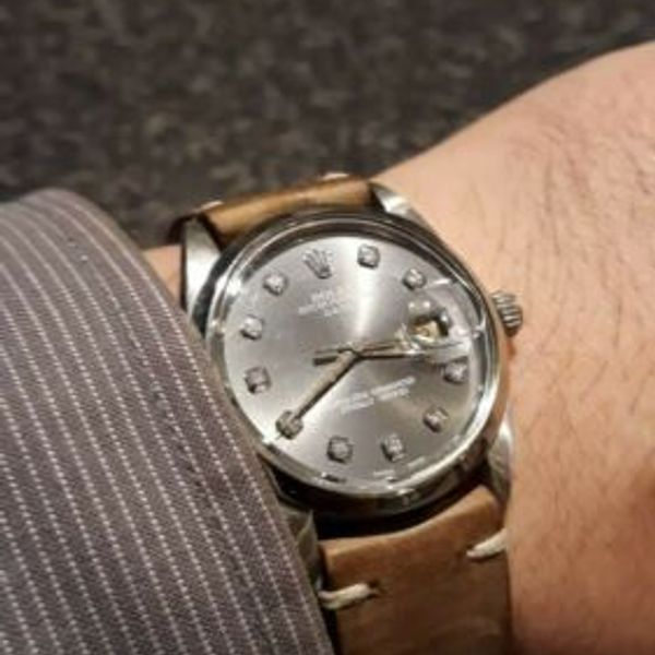 Rolex 1500 Datel Grey Dial With Tudor automatic Movement And Diamonds ...