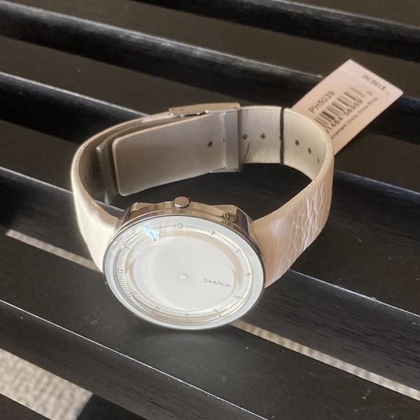 Philippe Starck Fossil PH5039 White Leather Watch, (Reg $150) NWT ...