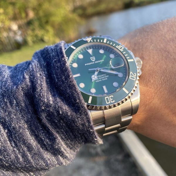 Pagani Design Sub Style Hulk Sunburst Green Dial Bezel NH36A Auto Watch ...