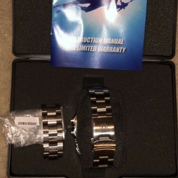 DEEP BLUE JUGGERNAUT Series II 1000m 9015 Automatic Black Wave Dial ...