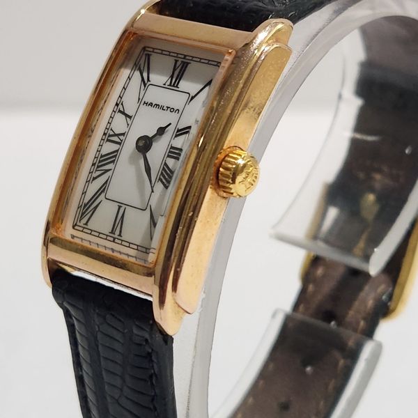 Hamilton Tank Registered Edition Watch 6266 Gold Tone Works New Battery ...