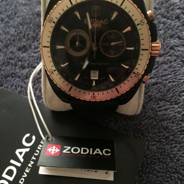 Zodiac Speed Dragon (ZO5510) Black/Rose Gold Quartz Chronograph ...
