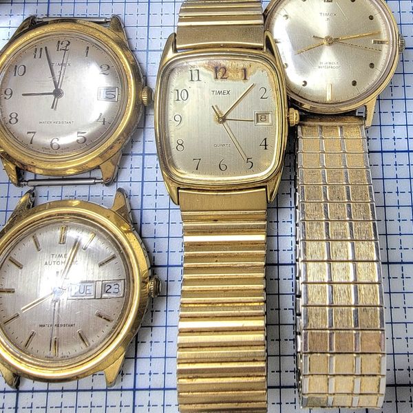4 - Vintage Timex Automatic, Tank, 21 Jewel, for Repair Parts or Wear ...
