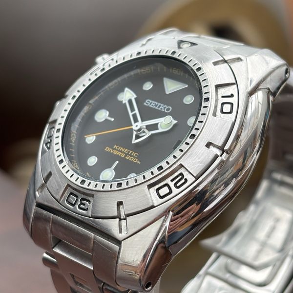 Rare â Big Bossâ Lefty Seiko Kinetic Divers Watch 5m62-0AY0 Box And ...