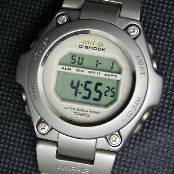 Vintage CASIO Digital Watch MR-G MRG-100T FULL TITANIUM 1569 NOS CASE ...