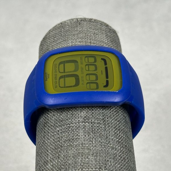 Swatch Touch Watch Mens 39mm Blue Yellow Flake Digital SURN102 New ...