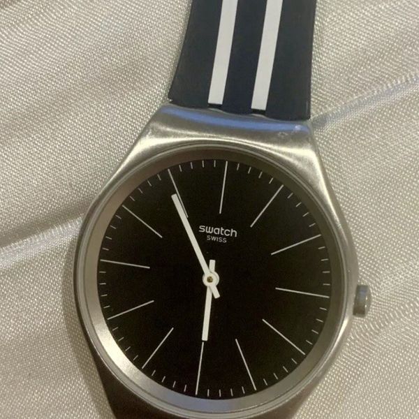 Swatch Irony Skin 42 Vertical Stripes Syxs106 Metal Case Ultra Thin ...