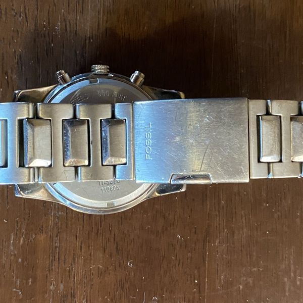 Vintage Fossil Blue Titanium Chronograph Watch TI-5076 | 200M Diver ...