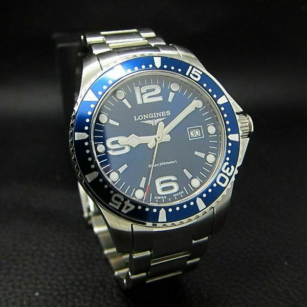 LONGINES HYDROCONQUEST SPORTS SWISS BLUE QUARTZ STEEL SWISS WATCH ...