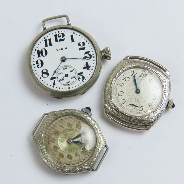 Elgin & Swiss Wire Lug Early Vintage Mechanical Wristwatches ...