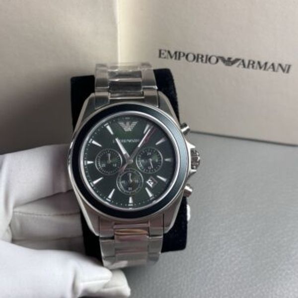 EMPORIO ARMANI Classic Sigma Chronograph Dark Green Dial Men's Watch ...