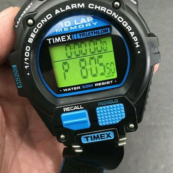 Timex Triathlon 10 Lap Sport Coach Stopwatch Digital 50M Chronograph ...