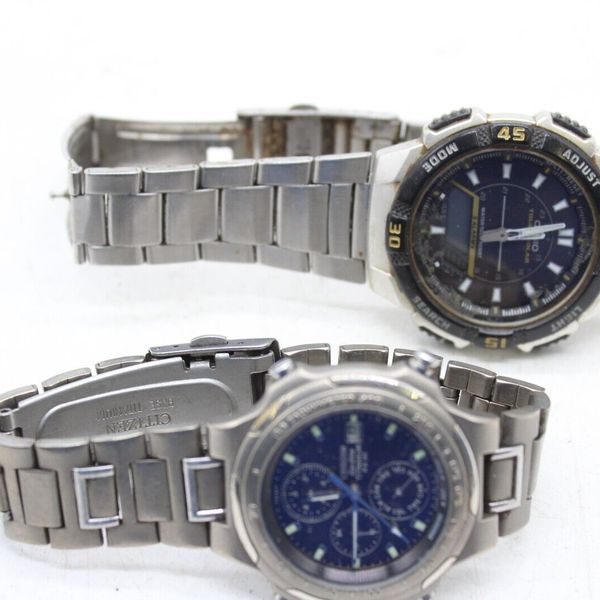 F x2 Vintage Gents Solar Wristwatches inc Casio Tough, Citizen Eco ...