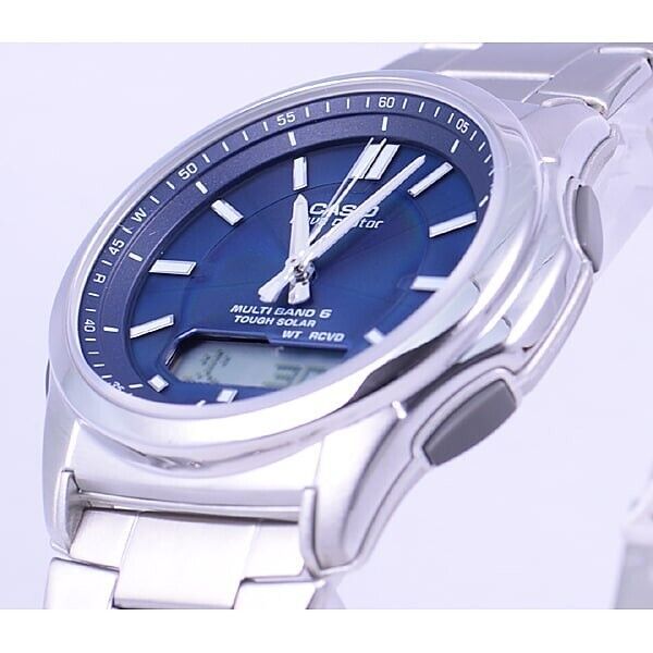 CASIO WAVE CEPTOR WVA-M630D-2AJF Blue Dial Solar Radio Analog Digital ...