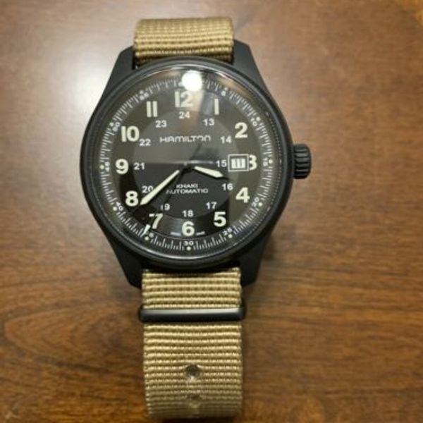 Hamilton Khaki Field Men's Black Watch with Nylon Band - H70575733 ...