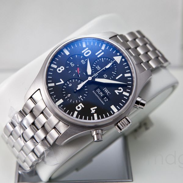 FSOT: New 2017 IWC Pilot Chronograph - Black Dial - Bracelet - IW377710 ...