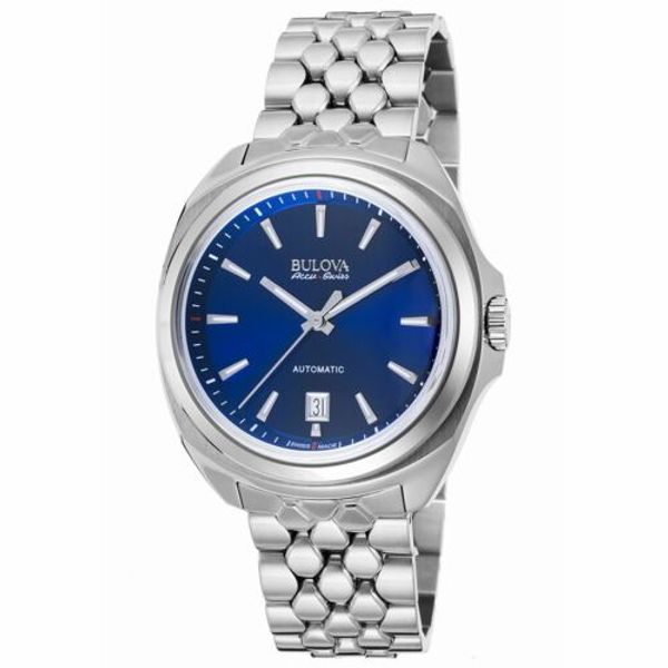 Bulova 63B186 Men's Accu-Swiss Telc Silver-Tone Automatic Watch ...