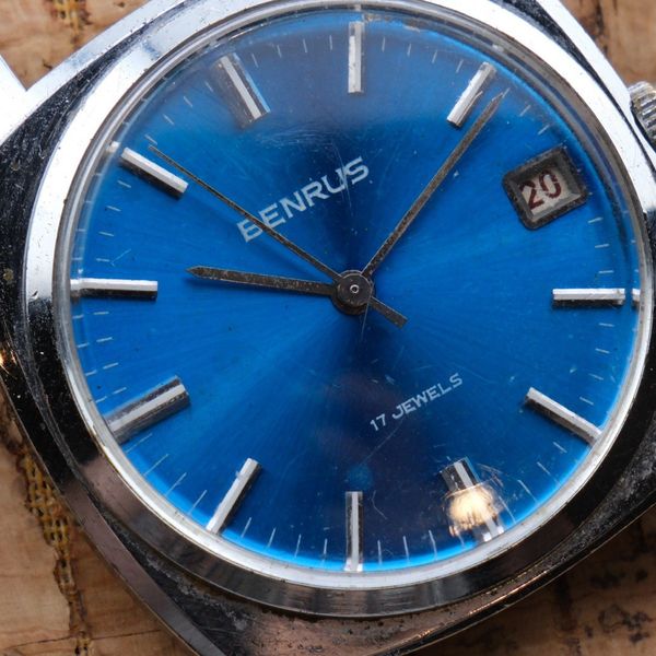 Vintage Benrus Blue Dial Automatic Watch. â runsâ 36mm | WatchCharts ...