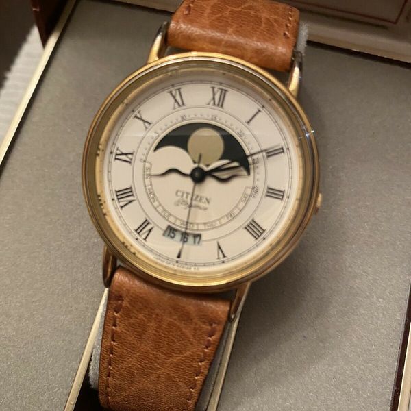 Citizen Astro Fantasy Mens 2870-21-25xx Moon Phase Vintage Wrist Watch ...