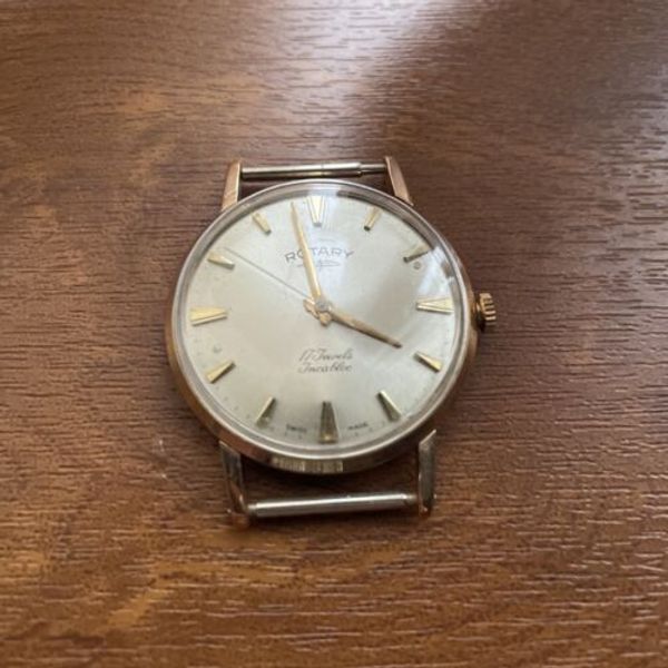 Vintage Rotary Incabloc 17 Jewels Gold Plated Swiss Watch - Good ...