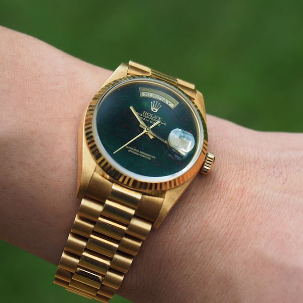 FS: 1988 Rolex YG Day Date 18038 Bloodstone Dial | WatchCharts Marketplace