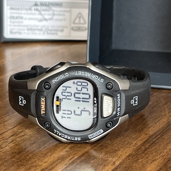 TIMEX IRONMAN 30-Lap Stopwatch WR 100M 34 mm Women's Watch - T5E961 ...