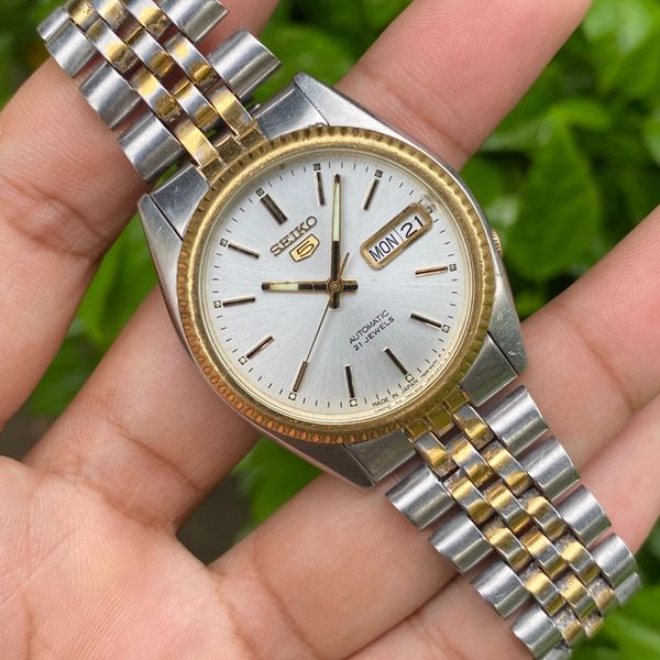 Vintage Oct 1998, Seiko 5 Two Tone Fluted Auto 7s26-3110 Wristwatch for Men's | WatchCharts ...