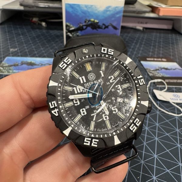 Deep Blue DAYNIGHT DIVER PC T100 QUARTZ DIVE WATCH-BLACK DIALâ ¼ï ...
