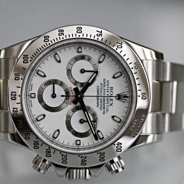 FSOT: Rolex Daytona SS White Dial 116520 Random Serial Complete Set ...