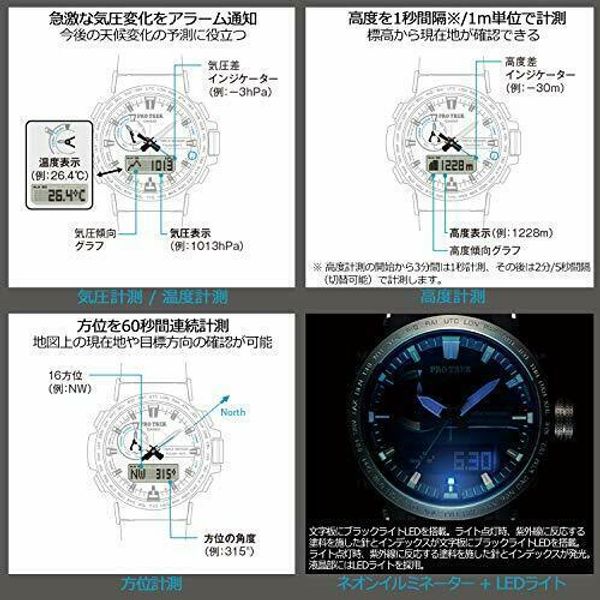 CASIO PRO TREK Climber Line PRW-60FC-1AJF Solar Radio Men's Watch 2018 ...