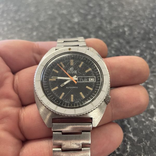 Vintage Elgin Day-Date Diver ,Explorer-Style Bezel,FHF 909 Mvmt - Running | WatchCharts Marketplace