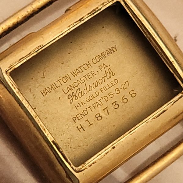 QU9: MENS RARE 40's HAMILTON CONTOUR DRIVERS VINTAGE WATCH 14K GOLD ...